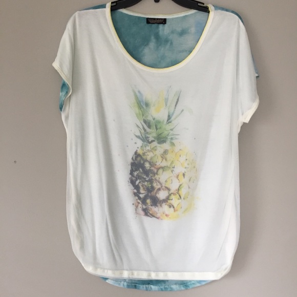 Vanilla Sugar | Tops | Vanilla Sugar Pineapple Mesh Overlay Tshirt ...